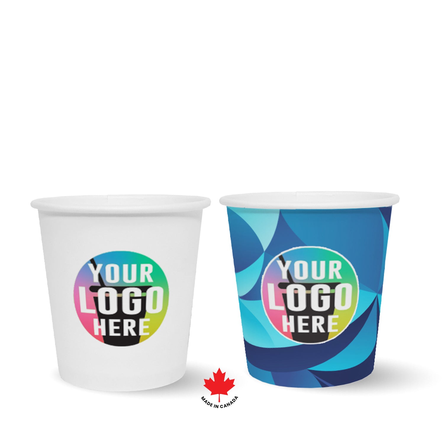 Custom Recyclable Paper Cups - Premium Multicolor | THE CUP STORE CANADA