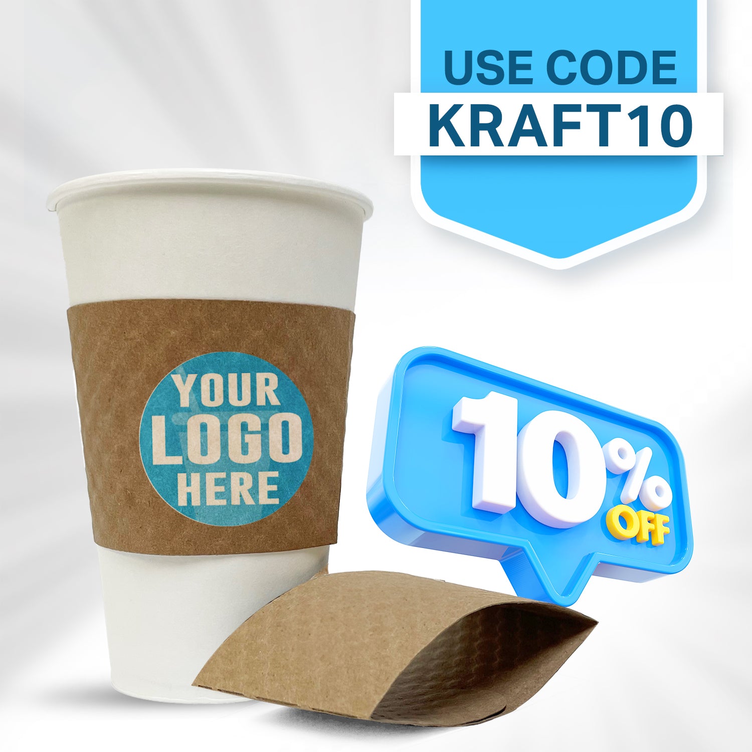 Custom Printed Kraft Brown Coffee Sleeve | THE CUP STORE CANADA